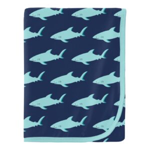 kickee pants print swaddle blankets, silky soft baby blanket, sized 40” x 29” (tropical fish - one size)