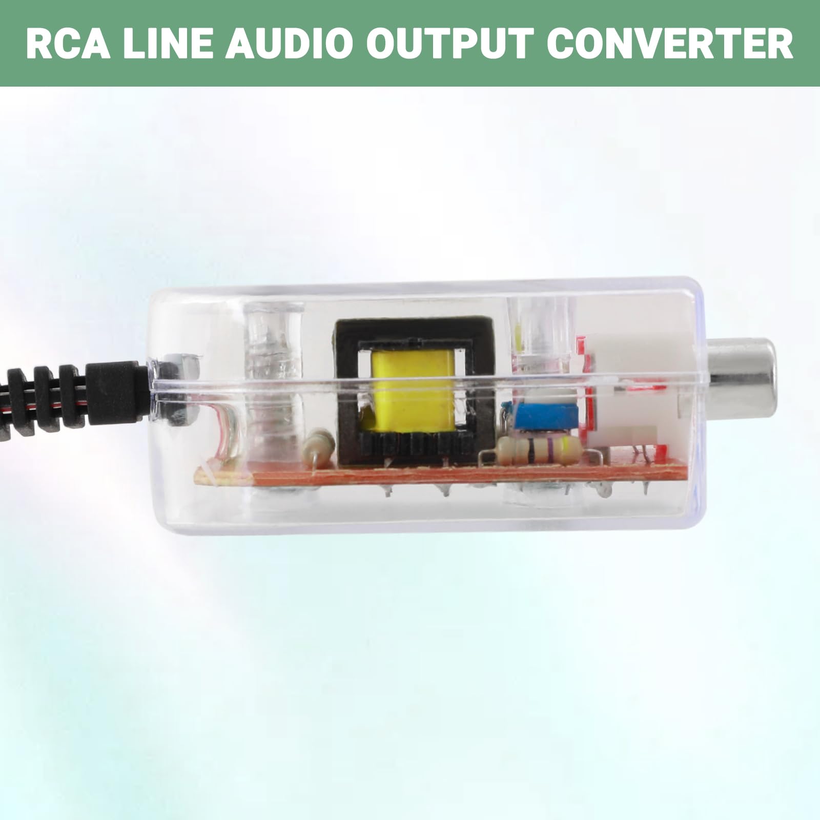 RCA Line Audio Output Converter: Speaker to Line Level Converter Convert Speaker Level Outputs to Line Level Signals Allow Speaker Line to Connect to Auxiliary Inputs of Portable Sound Systems