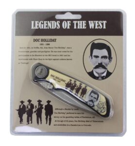 splendidgifts legends of the west folding knife - doc holliday