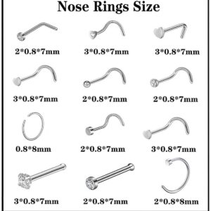 SLVIEKAE 18 Pcs Nose Piercing Kit, Disposable Nose Piercing Kit Self Nose Piercing Kit, at Home Nose Piercing Kit with L Shaped Stud (18 Pack)