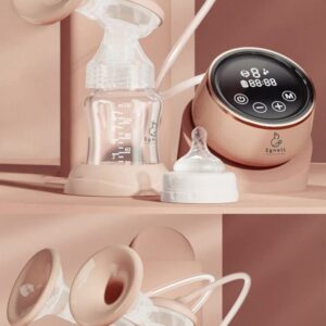 EGNELL Double Electric Breast Pump with Milk Bags - Quiet and Portable with 6 Modes and 9 Levels of Suction - Touch Screen LED Display and USB Charger