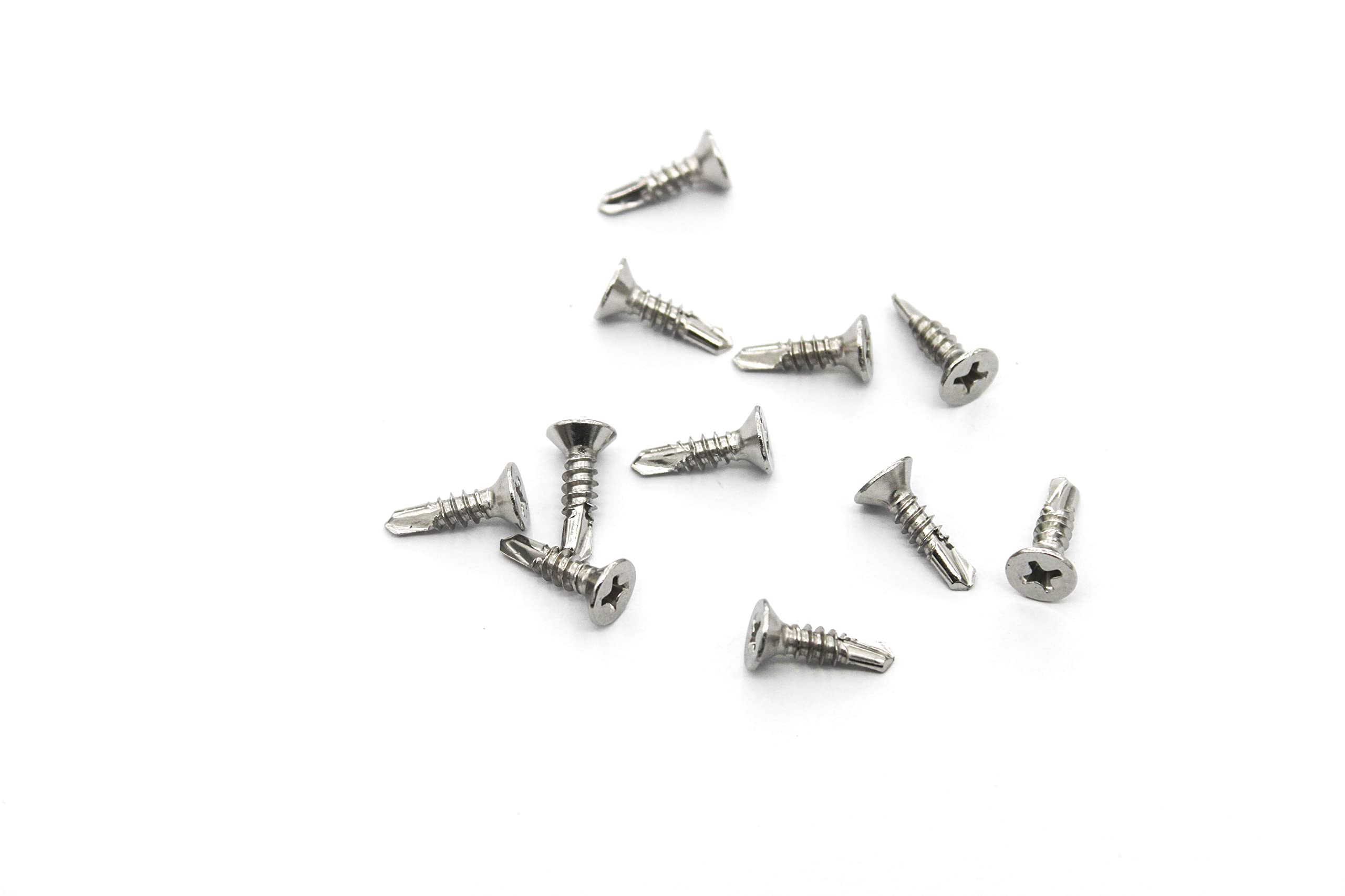 eivvia100pcs #8 * 5/8" Flat Head Cross Drive Head, 304 Stainless Steel, Flat Head Sheet Metal Screw self Tapping Screw Swallowtail Screw.…