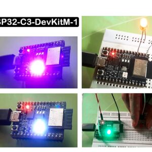 Geekstory ESP32-C3-DevKitM-1 Development Board ESP32-C3FN4 Core, ESP32-C3-MINI-1 WiFi+BT LE Module with 4 MB External SPI Flash