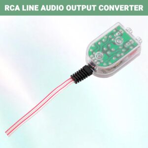 RCA Line Audio Output Converter: Speaker to Line Level Converter Convert Speaker Level Outputs to Line Level Signals Allow Speaker Line to Connect to Auxiliary Inputs of Portable Sound Systems