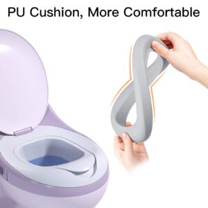 Toddler Potty, Gromast Baby Potty Training Toilet with Padded PU Seat and Removable Potty, Installation-Free Baby Toilet (Purple)