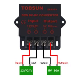 DWEII 2-Pack 12V to 5V Converter, DC 12V 24V to 5V 10A Step Down Converter Adapter DC Voltage Reducer Regulator Power Supplies Transformer Module