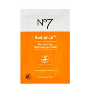 no7 radiance+ illuminating eye masks - hydrogel eye patches for dark circles + puffy eyes - radiance boosting & skin revitalizing vitamin c undereye patches + eye puffiness reducer (5 masks)