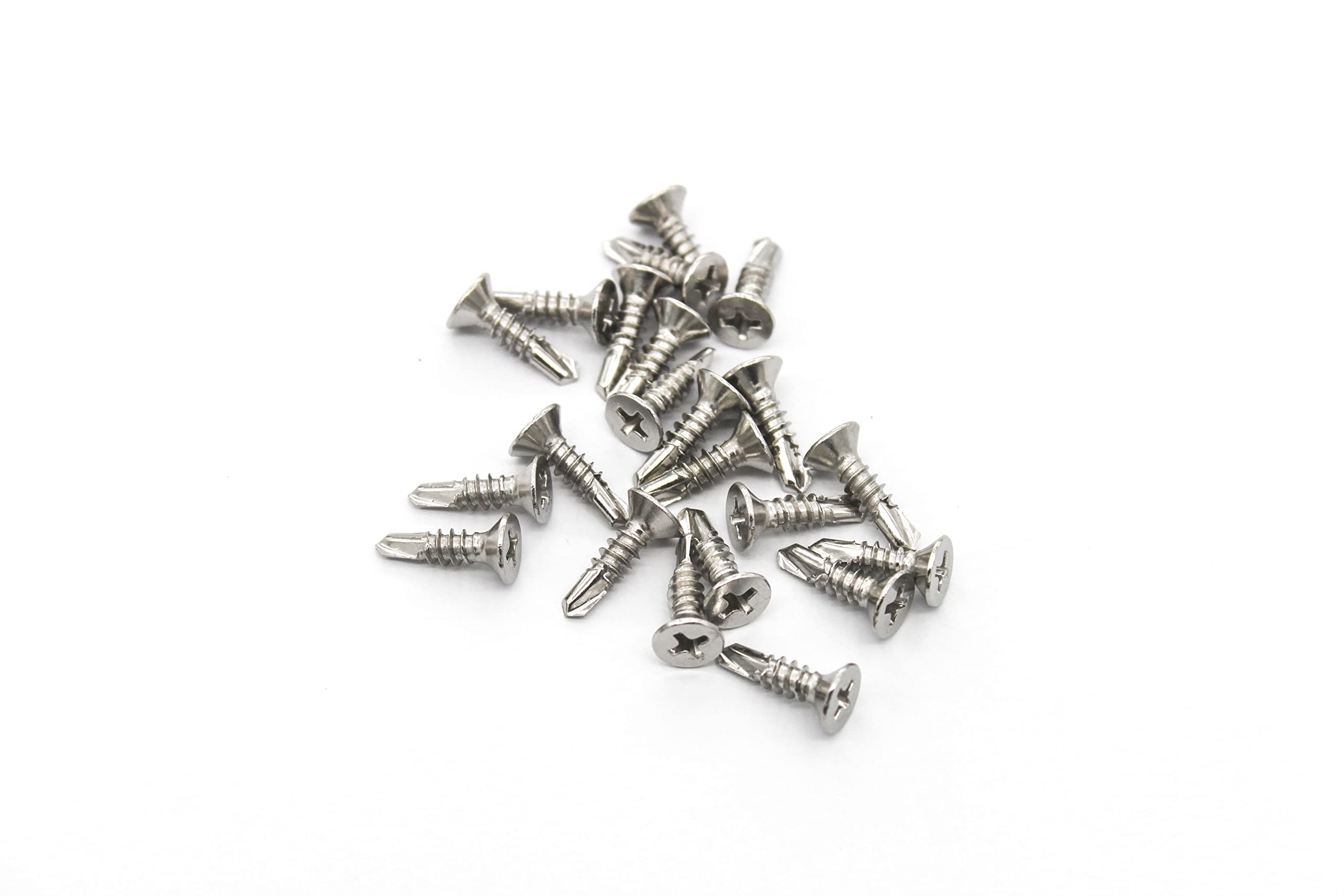 eivvia100pcs #8 * 5/8" Flat Head Cross Drive Head, 304 Stainless Steel, Flat Head Sheet Metal Screw self Tapping Screw Swallowtail Screw.…