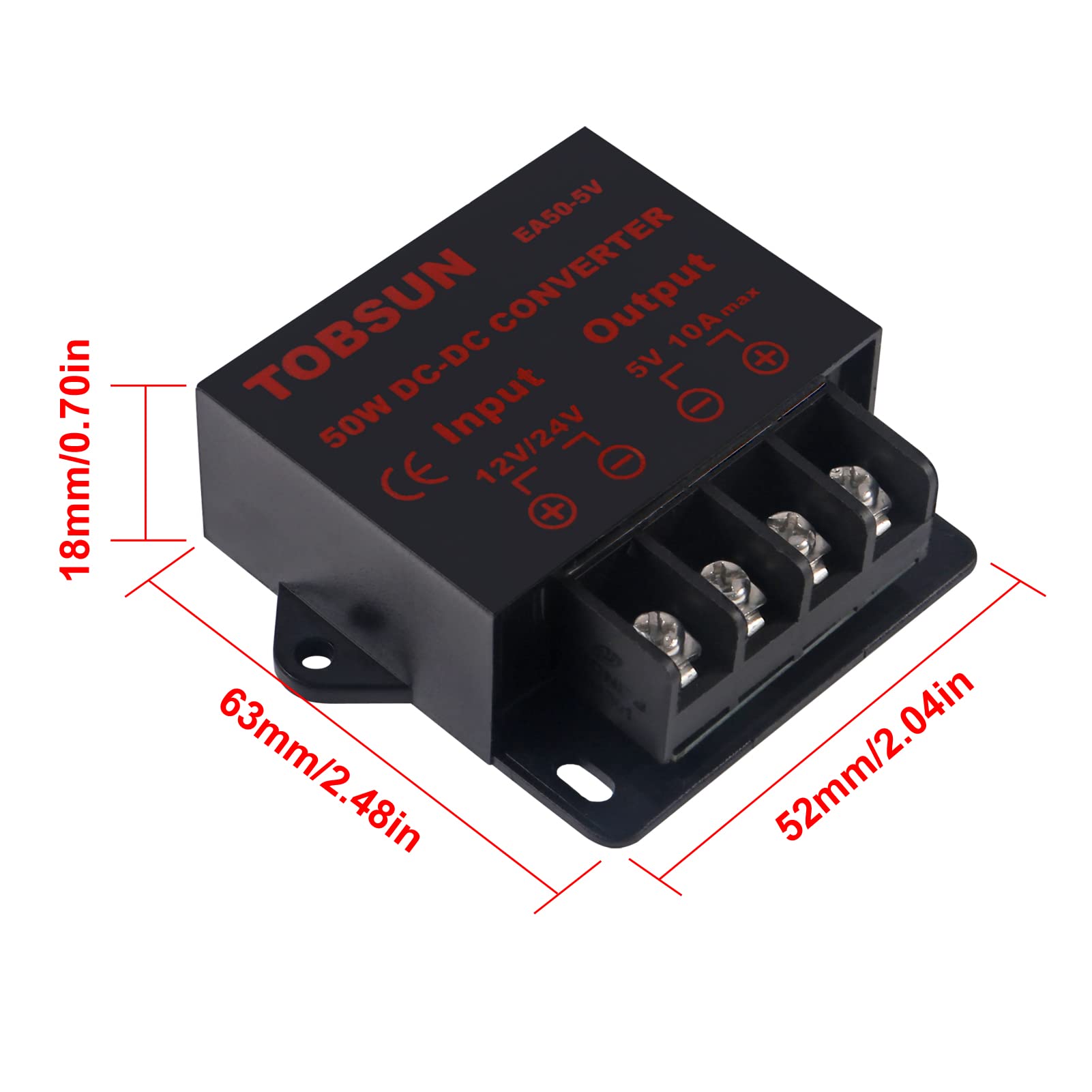 DWEII 2-Pack 12V to 5V Converter, DC 12V 24V to 5V 10A Step Down Converter Adapter DC Voltage Reducer Regulator Power Supplies Transformer Module