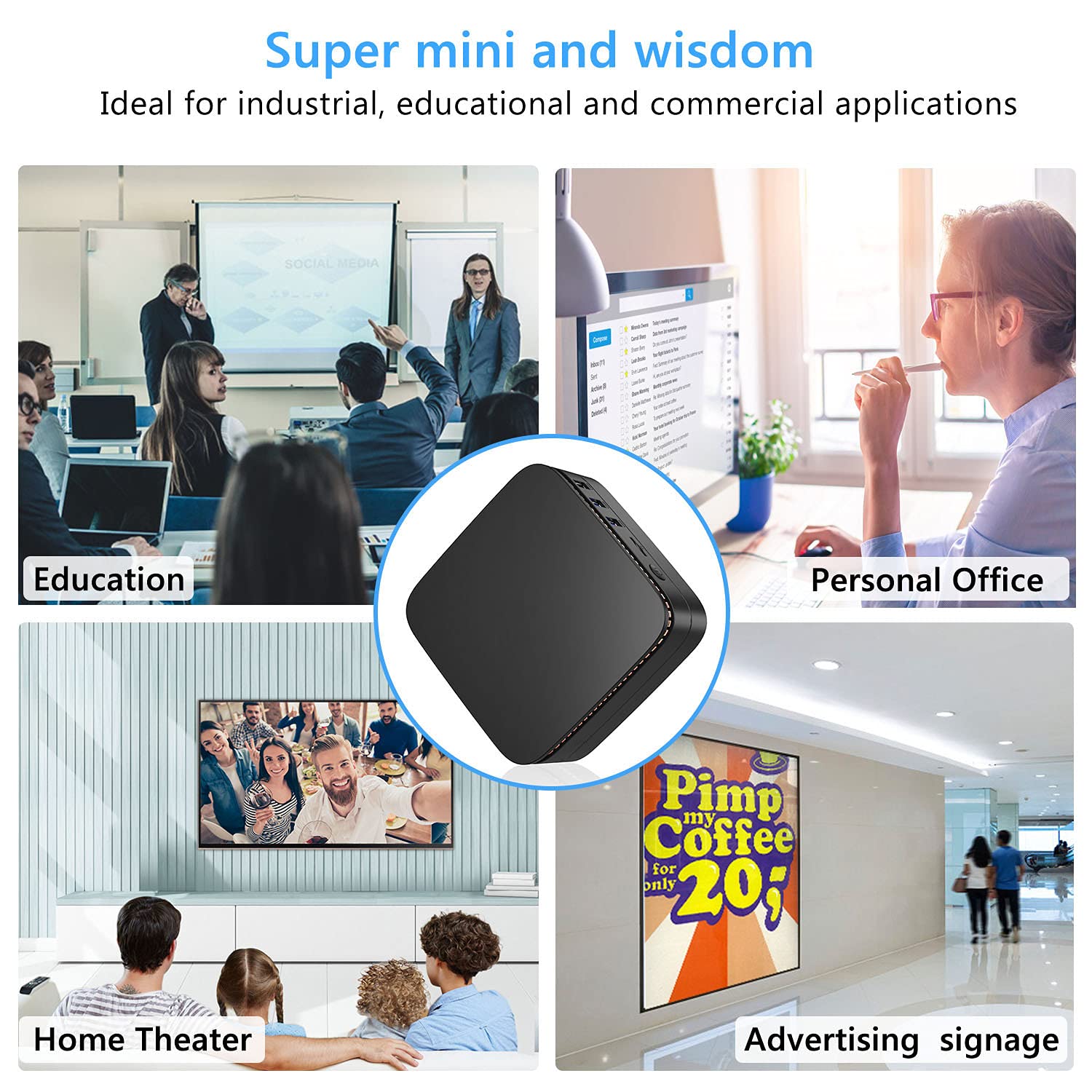 KAMRUI AK1 Mini PC Windows 10 Pro, 4K Mini Computer Intel Celeron J3455 Processor(up to 2.3GHz) Micro Desktop PC, 4GB DDR3/64GB eMMC, 2.4G+5G Dual WiFi, Gigabit Ethernet, BT 4.2