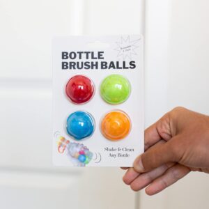 Bottle Brush Balls for Reusable Water Bottle Cleaning On The Go - Travel Bottle Brush Cleaner Scrub Balls for Baby rgob4 0