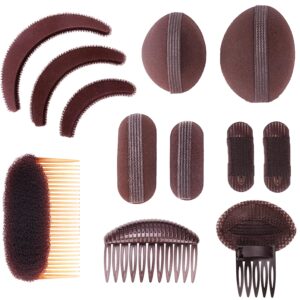 hair base sponge invisible hair clip comb volume styling insert tool false hair pads hair extensions accessories brown (aa brown)