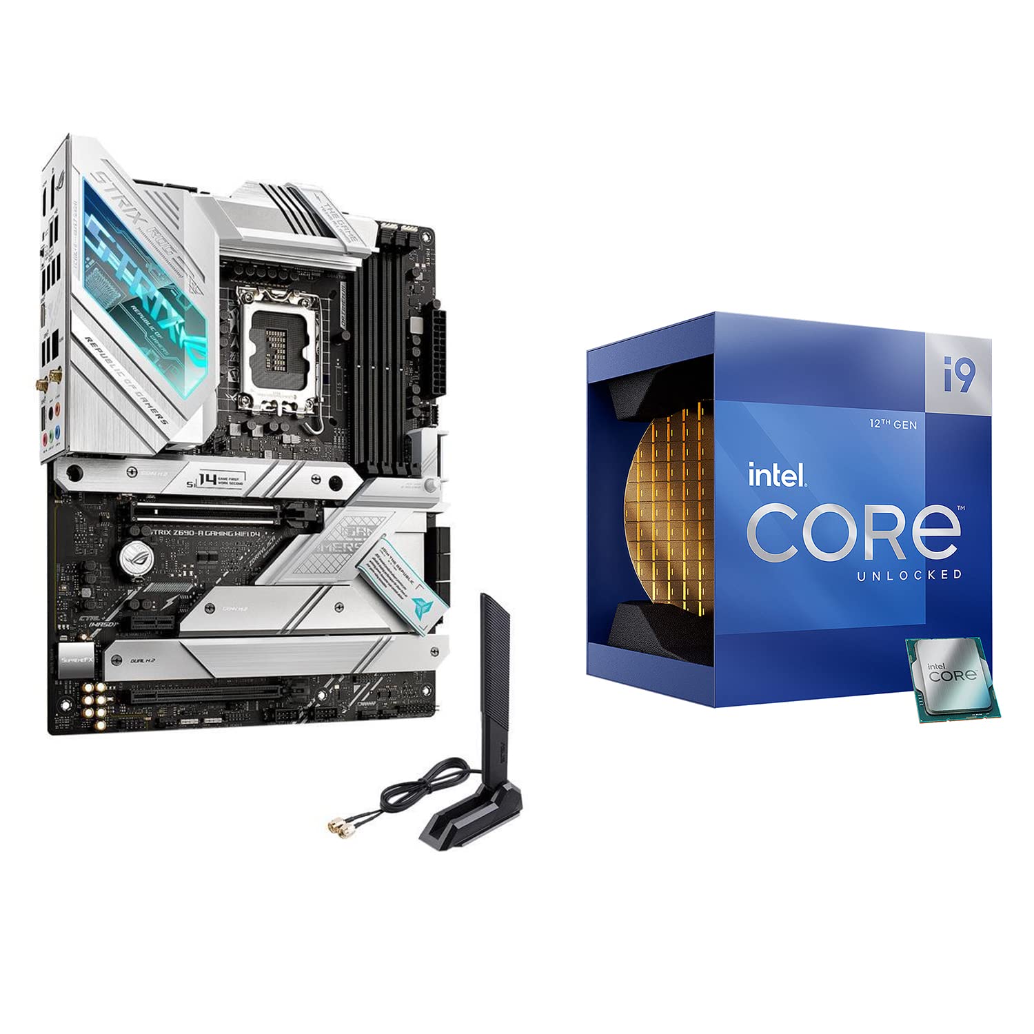 INLAND Micro Center Inter Core i9-12900K Desktop Processor 16 (8P+8E) Cores up to 5.2 GHz Unlocked LGA1700 Desktop Processor with ASUS ROG Strix Z690-A Gaming WiFi D4 Motherboard