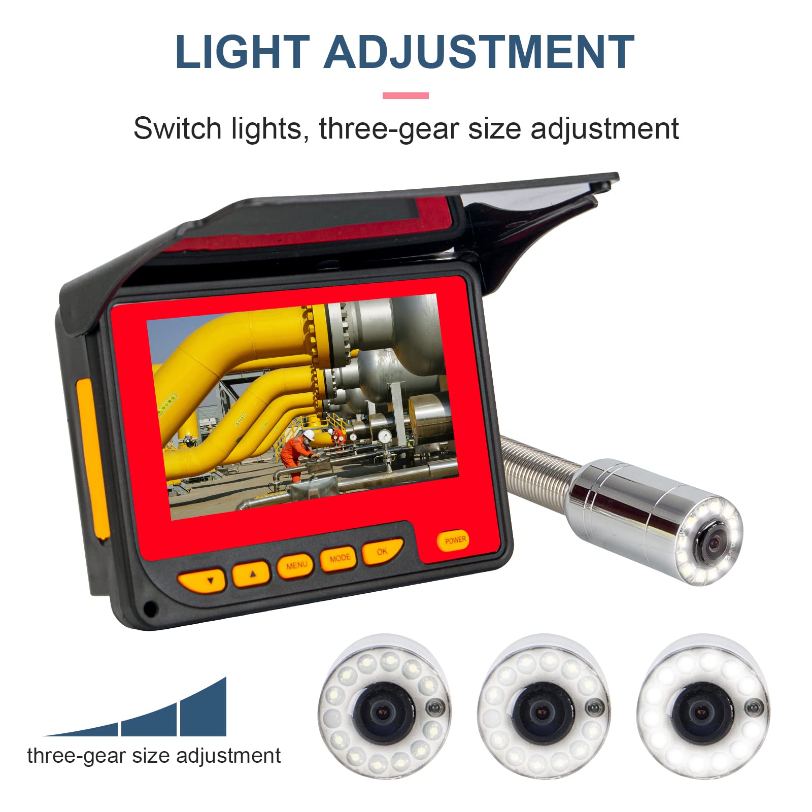 Sewer Camera,SYANSPAN 23MM Camera Head with 12LEDs Drain Camera 16GB TF Card with DVR Recording,8500mAh Battery Can Work for 12 Hours Waterproof IP68 Industrial Endoscope Camera (165FT/50M DVR)