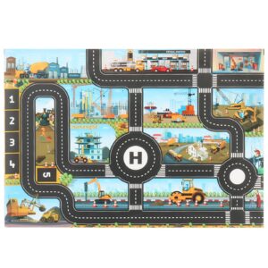 gaweb kids game play mat urban construction road traffic map play mat rug 32x22 inch playmat carpet for children's bedroom a 1