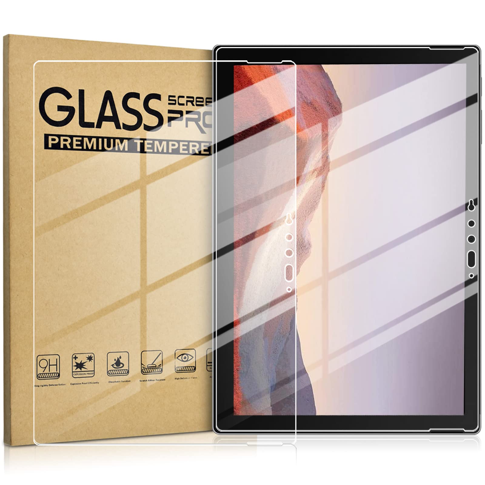 【2-PACK】Screen Protector for Microsoft Surface Pro 7 Plus (2021)/ Surface Pro 7 (2019) 12.3", DETUOSI Ultra-Clear/Anti-Glare/Touch Sensitive/Bubble Free/Anti-Scratch Mica Surface Pro 7+ Tempered Glass