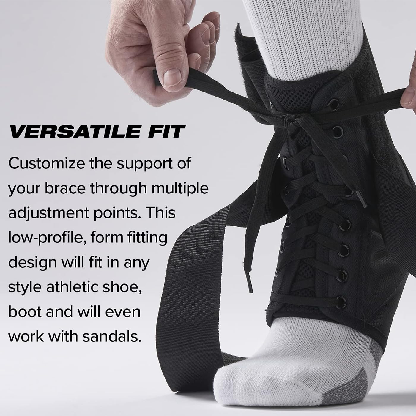 Ultra 360® Lace-Up Adjustable Ankle Brace – For Ankle Stabilization, Adjustable Compression