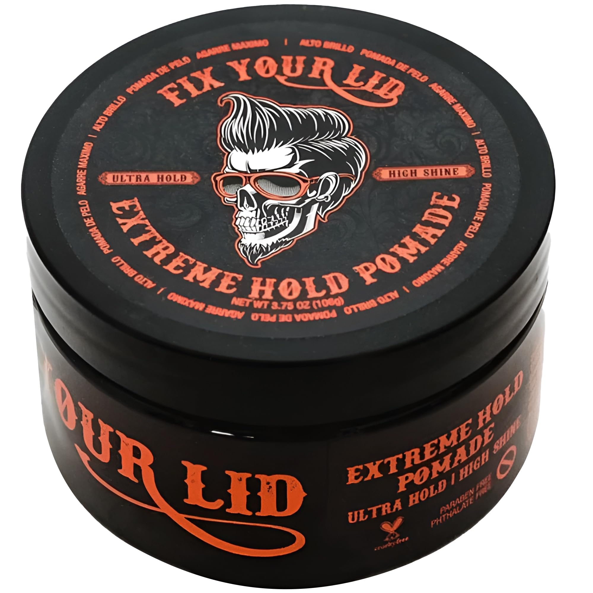 Fix Your Lid Extreme Hold Pomade for Men - Water Based Pomade with High Shine and Strong Hold - Match all Mens Hair Types & Styles - Easy To Wash Out - 3.75 oz