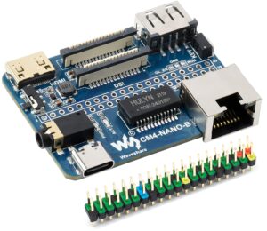 nano base board (b) for raspberry pi compute module 4 lite/emmc, with standard cm4 socket, with raspberry pi 40pin gpio interface, gigabit ethernet, usb2.0, dsi, csi, 3.5mm audio jack