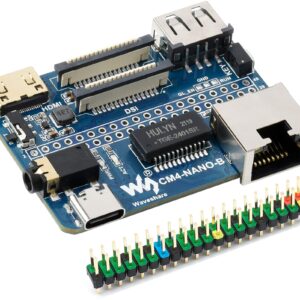 Nano Base Board (B) for Raspberry Pi Compute Module 4 Lite/eMMC, with Standard CM4 Socket, with Raspberry Pi 40PIN GPIO Interface, Gigabit Ethernet, USB2.0, DSI, CSI, 3.5mm Audio Jack