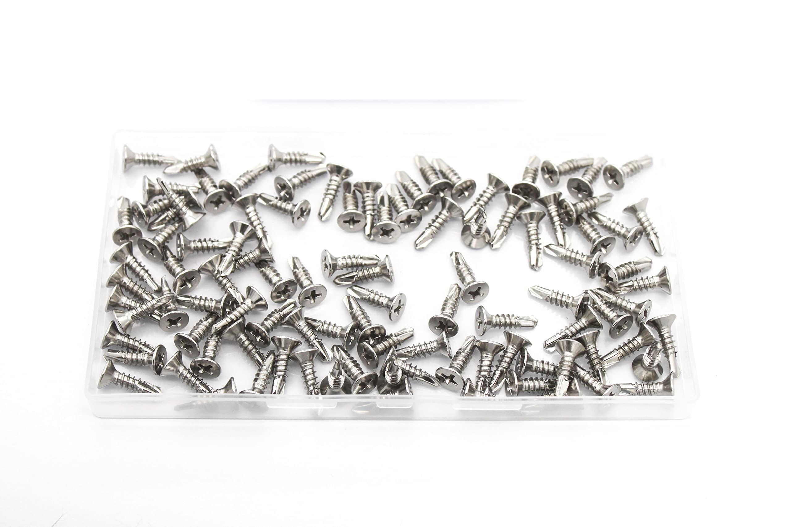 eivvia100pcs #8 * 5/8" Flat Head Cross Drive Head, 304 Stainless Steel, Flat Head Sheet Metal Screw self Tapping Screw Swallowtail Screw.…