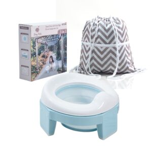 portable travel potty for toddler kids 3-in-1 in blue - light, easy with stylish carry bag by brey kids