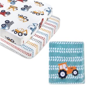 baby crib blanket set for boys truck baby nursery construction theme