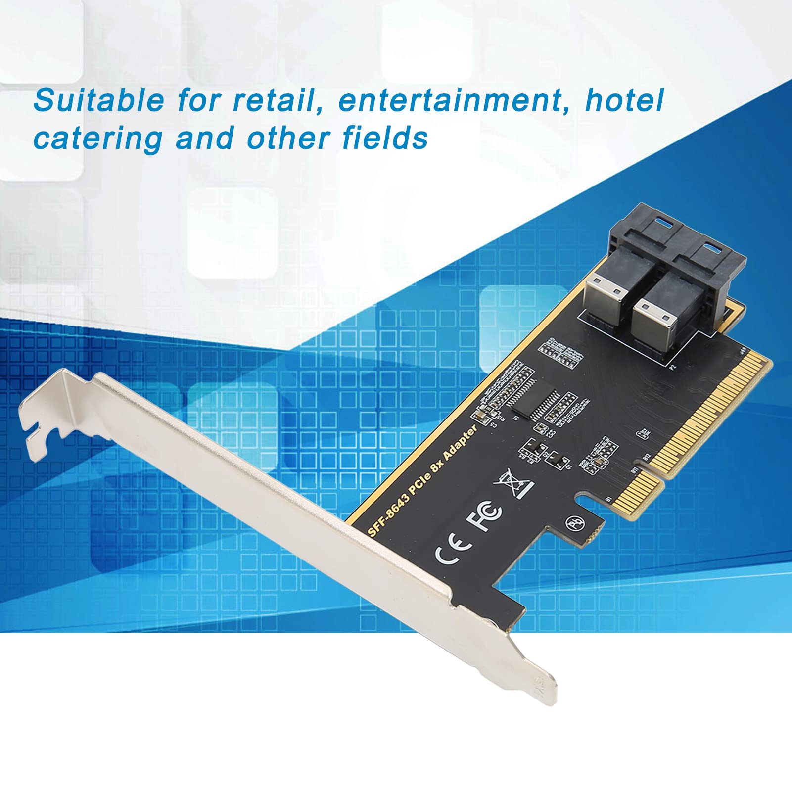 PCIE X8 to U.2 Adapter Card, for U.2(SFF-8639) PCIe NVMe SSD, Support 2.5" U.2 SFF SSD, SFF-8643 Mini-SAS HD 36Pin Connector, for Desktop