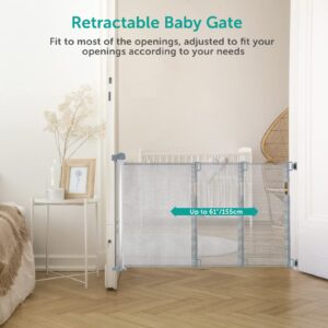 alobeby Baby Gate, Retractable Baby Gate, Pet Gate, Baby Dog Gates for Doorways Gates for Kids or Pets, Extends to 60'' Wide, Extra Gray KMS-WL01 baby gate 2448