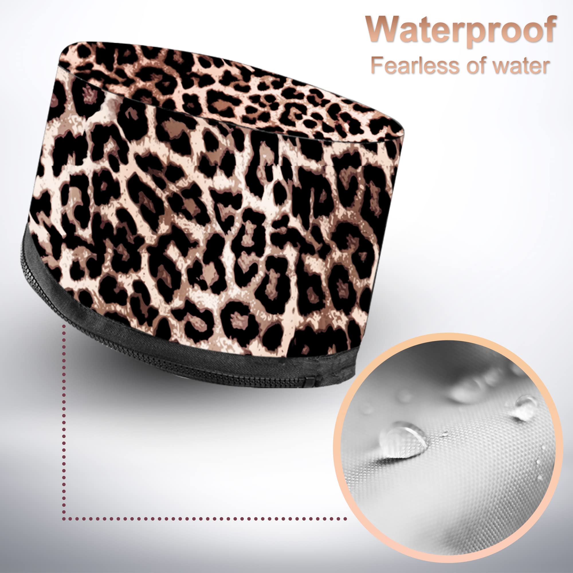 Heat Cap for Deep Conditioning, Ingeware Thermal Cap for Hair Steamer Cap for Natural Hair Portable Electric Heat Hair Spa Cap for Home Use Pattern (Leopard Print)