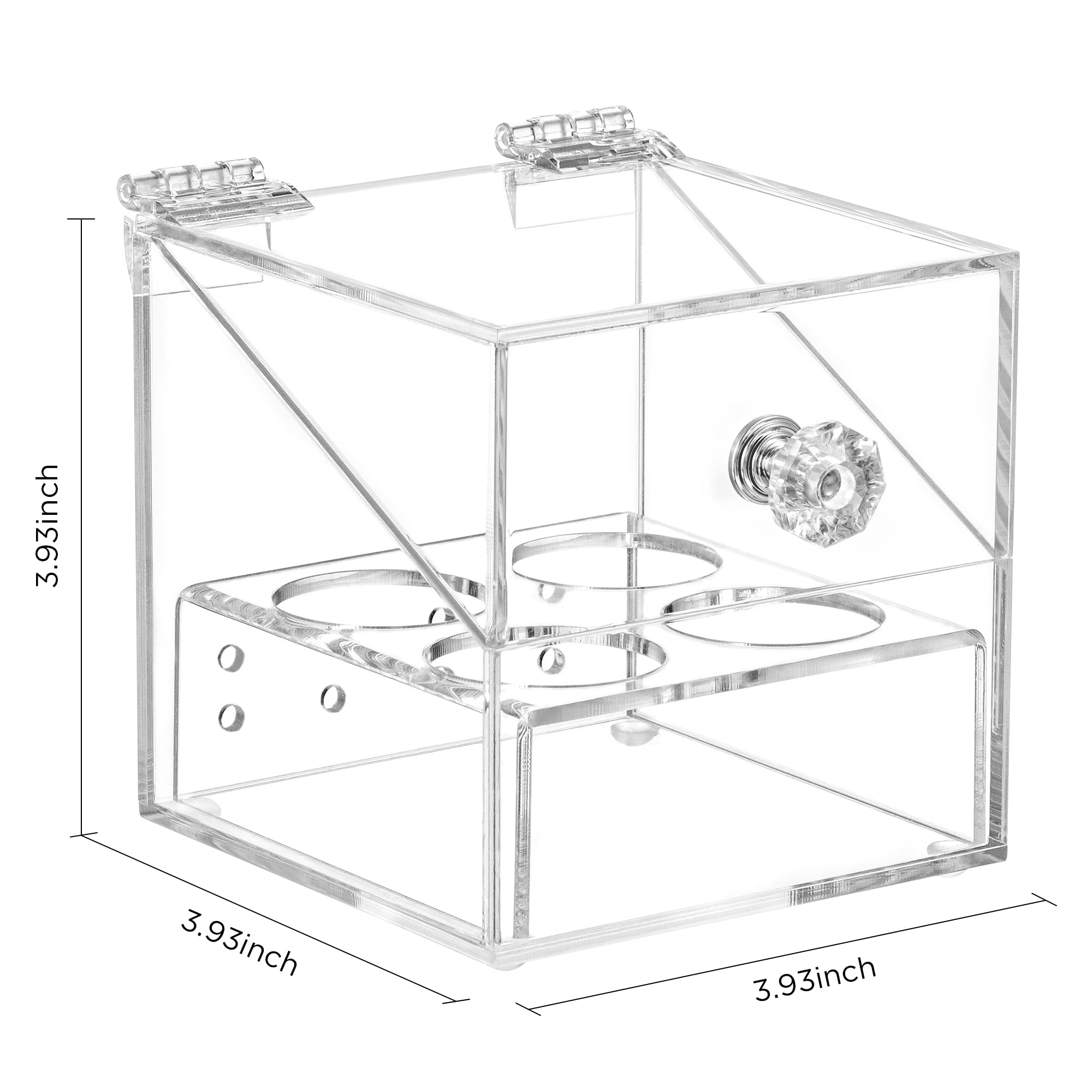 HBlife Acrylic Clear Beauty Blender Holder, 4 Hole Makeup Sponge Holder with Dustproof Lid