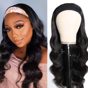 feibin headband wig human hair wigs for black women human hair headband wig body wave 14 inch wear and go wigs glueless human hair wig machine made none lace front wig natural black color 150% density