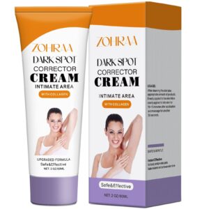 zohraa dark spot corrector cream, underarm cream with advanced formula, instant results for moisturizes neck, knees, elbows, armpit, and private parts - 2 fl. oz