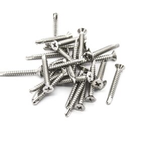 eivvia100pcs #8 * 1-1/4" Flat Head Cross Drive Head, 304 Stainless Steel, Flat Head Sheet Metal Screw self Tapping Screw Swallowtail Screw.…