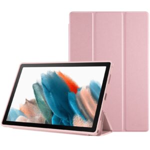 procase smart case for galaxy tab a8 10.5 inch 2022, trifold lightweight protective smart cover with translucent back for 10.5” galaxy tab a8 sm-x200 x205 x207 –pinkgold