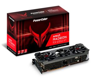 powercolor red devil amd radeon rx 6950 xt graphics card with 16gb gddr6 memory