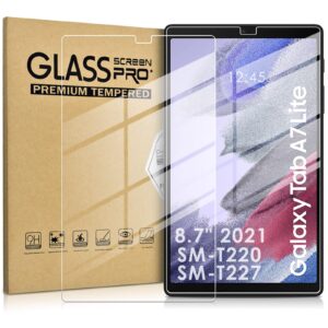 【2-pack】detuosi screen protector for samsung galaxy tab a7 lite 8.7" 2021 (sm-t220/t227u/t225),ultra-clear/case friendly/touch sensitive/bubble free/anti-scratch mica galaxy tab a7 lite tempered glass