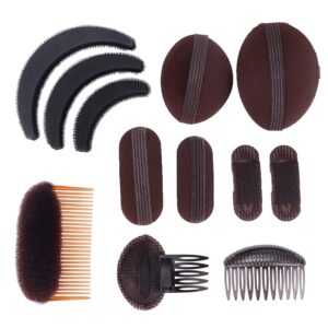 Hair Base Sponge Invisible Hair Clip Comb Volume Styling Insert Tool False Hair Pads Hair Extensions Accessories Brown (AA Brown)