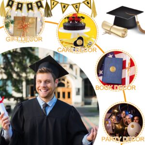 200 Pieces Embossed Graduation Cap Certificate Seals Gold Embossed Seals Grad Envelope Seal Stickers Foil Gold Certificate Stickers for Envelopes Diplomas Certificates Awards Graduation Invitation