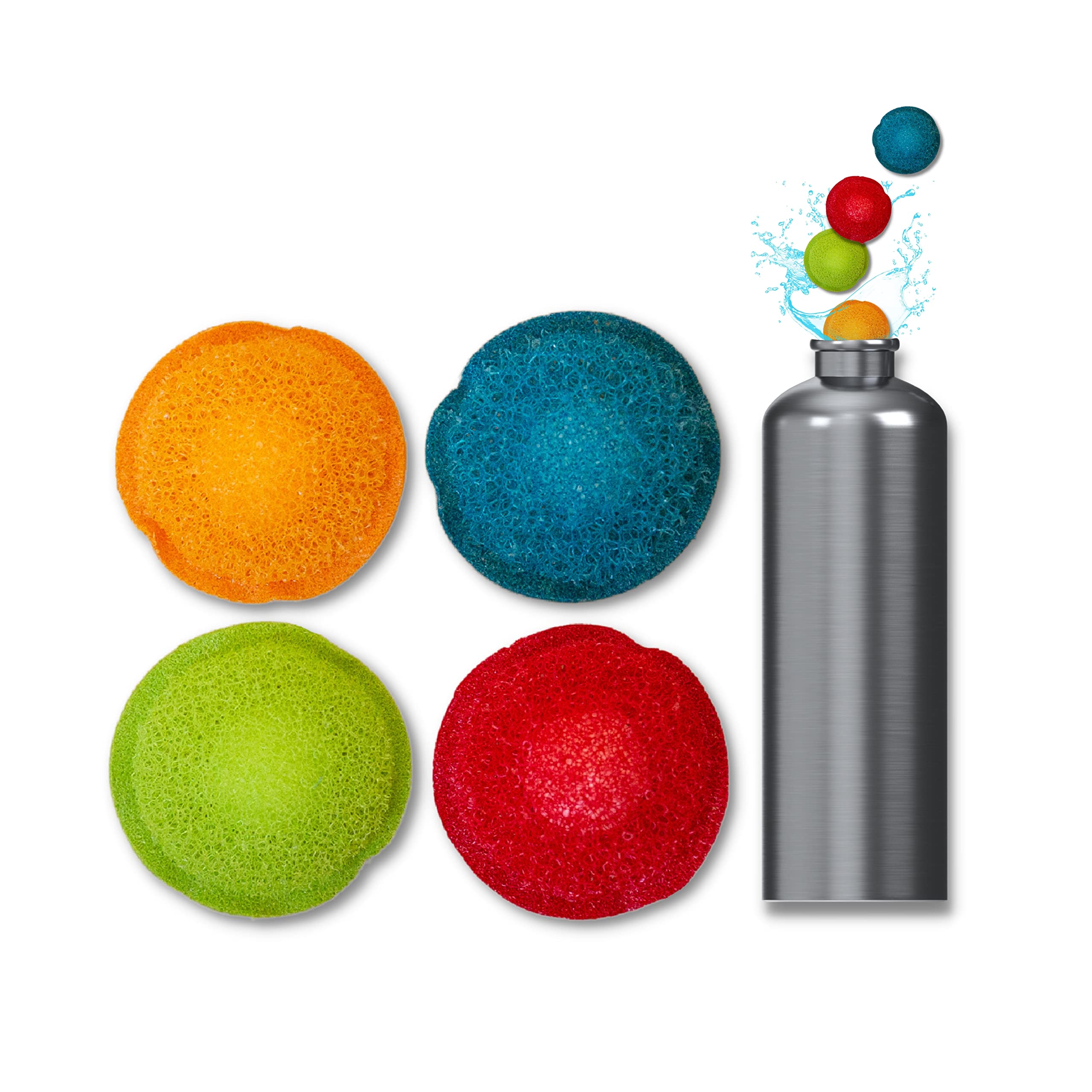 Bottle Brush Balls for Reusable Water Bottle Cleaning On The Go - Travel Bottle Brush Cleaner Scrub Balls for Baby rgob4 0