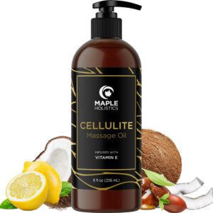 advanced anti cellulite massage oil - skin tightening anti cellulite oil for thighs and bum - loose skin firming body oil for massage tools with body sculpting essential oils for skin (citrus scent)