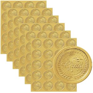 200 pieces embossed graduation cap certificate seals gold embossed seals grad envelope seal stickers foil gold certificate stickers for envelopes diplomas certificates awards graduation invitation