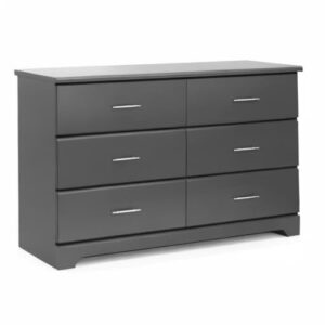 Storkcraft Brookside 6 Drawer Chest with Changing Topper and Change Pad - Gray