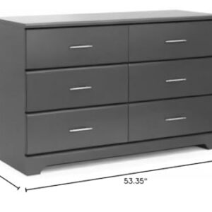 Storkcraft Brookside 6 Drawer Chest with Changing Topper and Change Pad - Gray