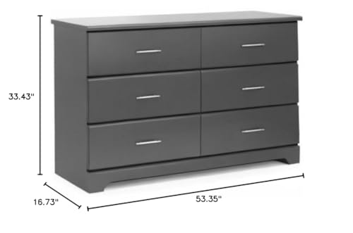 Storkcraft Brookside 6 Drawer Chest with Changing Topper and Change Pad - Gray