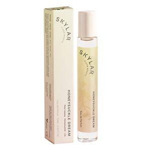 skylar honeysuckle dream eau de parfum - hypoallergenic & clean perfume for women & men, vegan & safe for sensitive skin - floral perfume with notes of pear, honeysuckle & lily - 10ml /0.33 fl oz