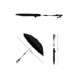 Ganwawo Baby Strollers Umbrella,Universal Baby Parasol 85cm,360 Degree rotatable Parasol, UV Protect Pushchair Sun Umbrella (Black)