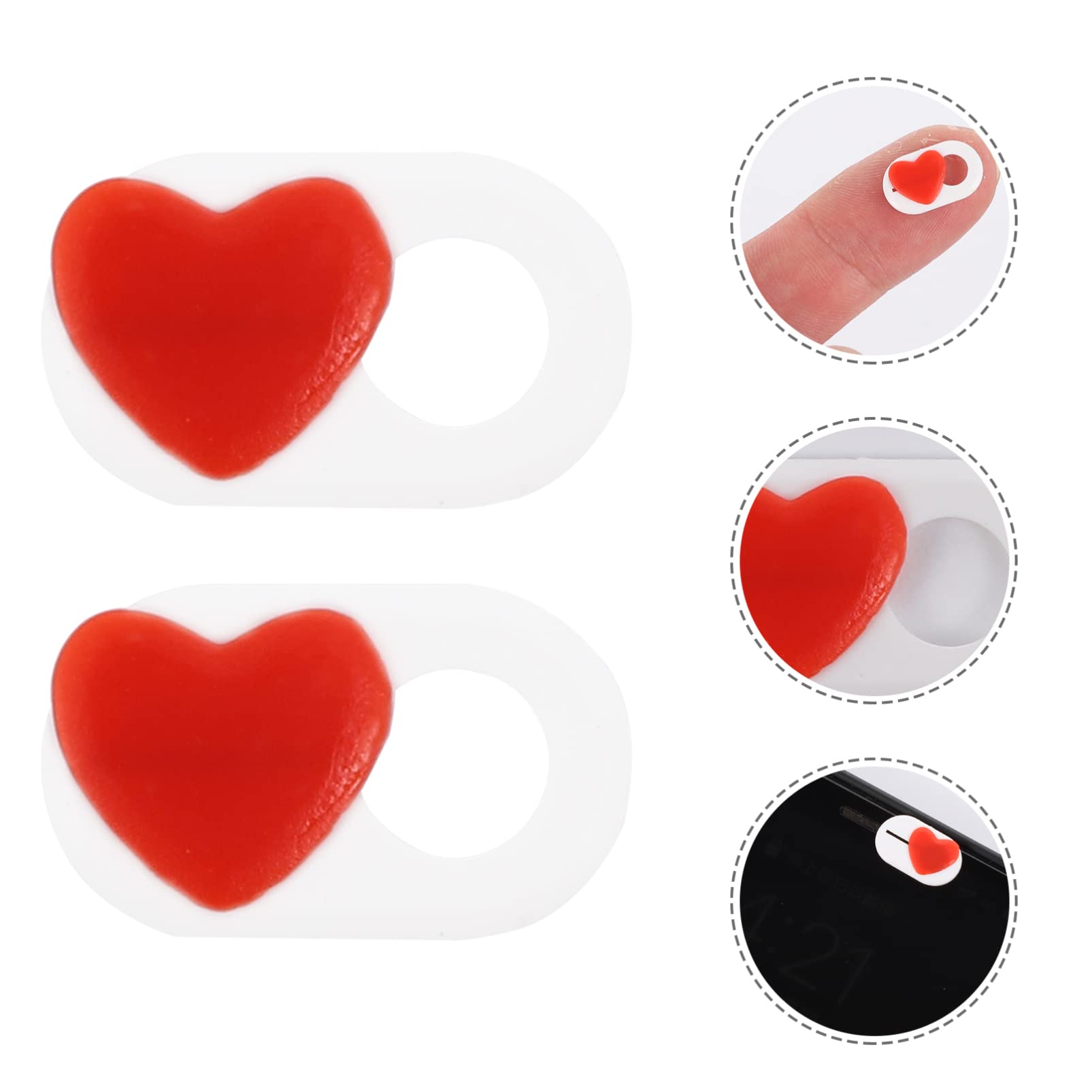 OSALADI Camera Pack Heart Shaped Webcam Slide Ultra Thin Laptop Cover Slide Creative Privacy Shutter for Laptop Tablet Desktop Desktop Phone Stickers Webcam Cover