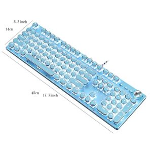 Yuanjay Gaming Keyboard Wired,Mechanical Keyboards Backlight,Retro Punk Style,Ergonomic,Plug and Play, for Desktop Gamer