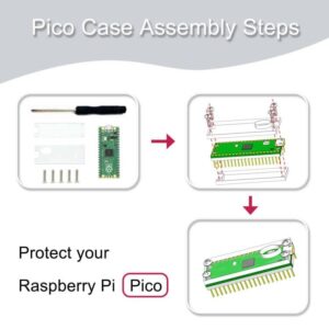 LK COKOINO Raspberry Pi Pico Starter Kit with Pre-Soldered Header, 830 Points Solderless Breadboard, 65pcs Jumper Cables, Raspberry Pi Pico Case and Screwdriver